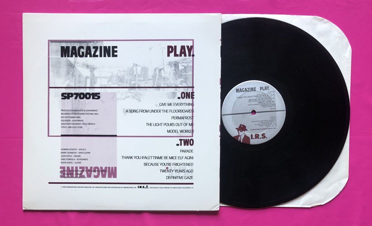 Magazine - Play LP U.S. Pressing Misprinted Sleeve I.R.S. Records 1980 ...
