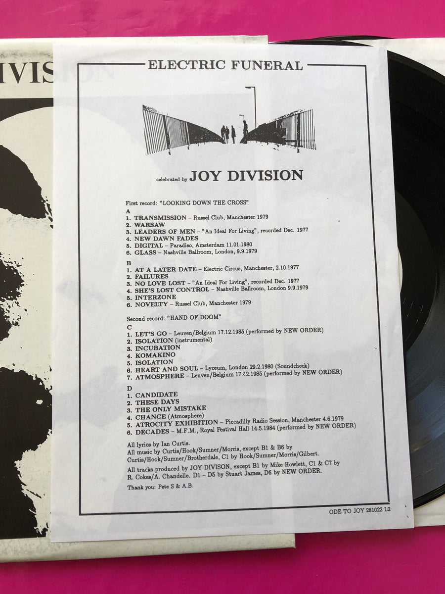 Joy Division - Electric Funeral LP Double Live/Sessions Collection ...